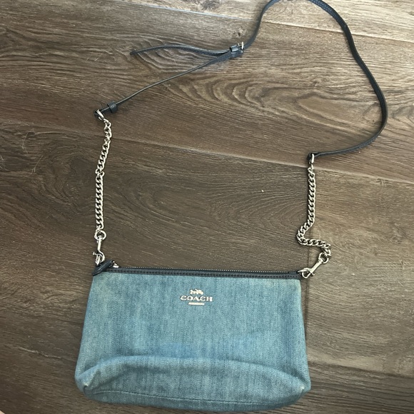 Coach | Bags | Coach Blue Denim Crossbody Bag With Silver Hardware ...